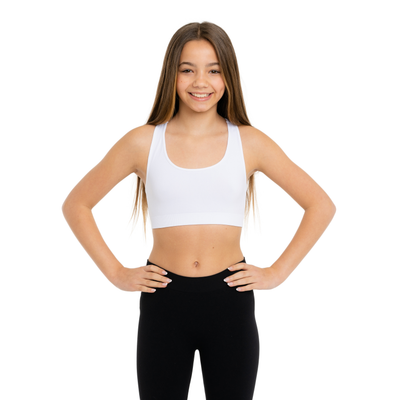quick view girl s 7 14 racer back sports bra $ 24 . 00